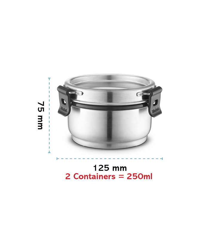 Winchef-Regal N/I 2 DECK FLAT Stainless Steel Lunch Box Set of 2, (2pcs ...