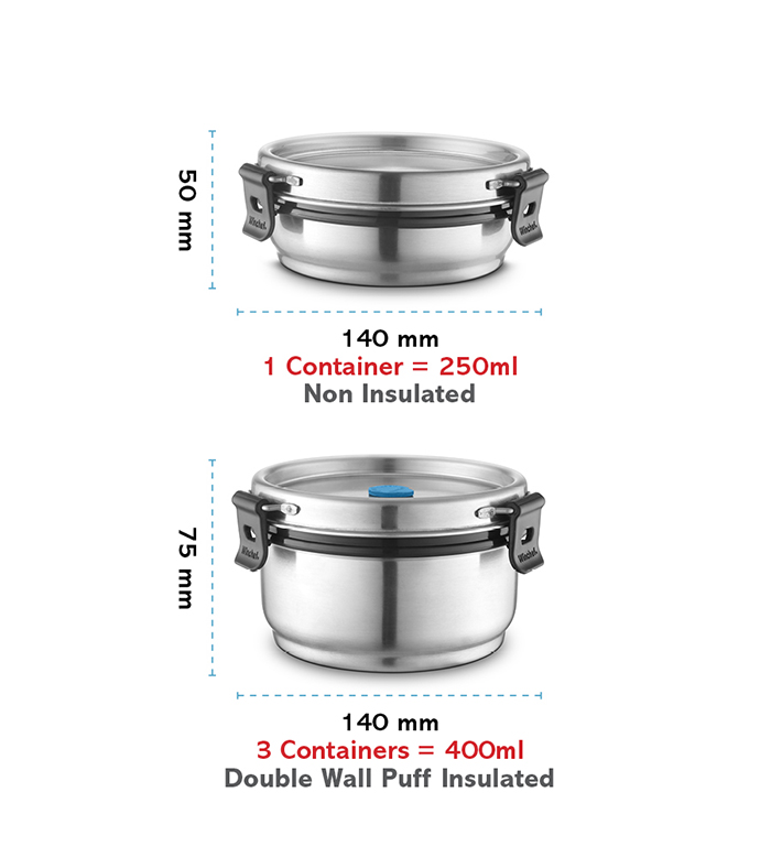 Winchef-Regal W/I 4 DECK Stainless Steel Insulated Lunch Box Set of 4 ...